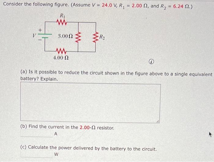 Solved - Consider the following figure. (Assume V = 24.0 V, | Chegg.com