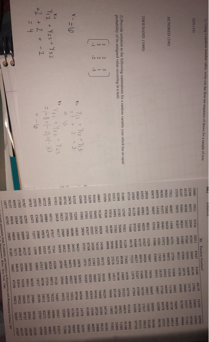 Solved ing a random number table, write out the first le | Chegg.com