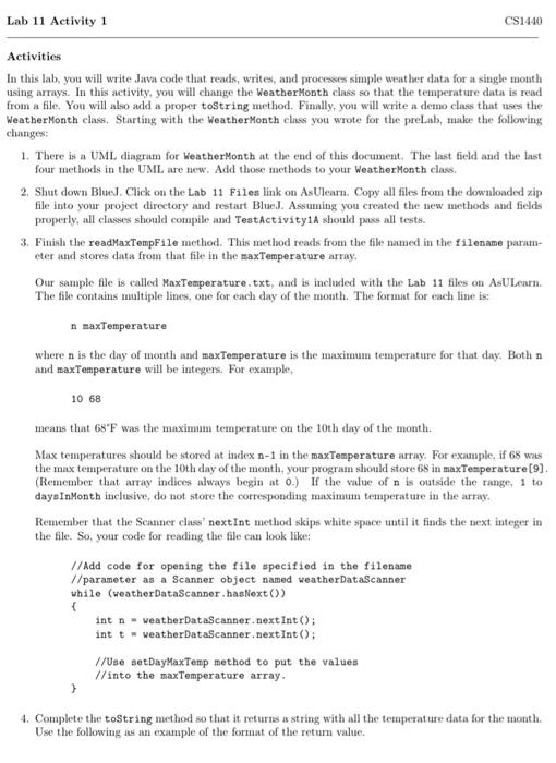 Solved Etivities This Lab You Will Write Java Code That
