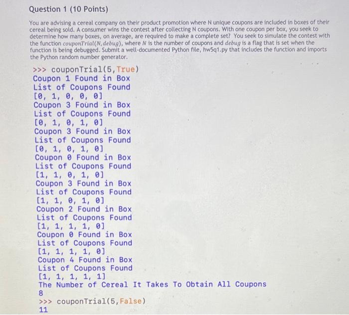 Solved Question 1 (10 Points) You are advising a cereal | Chegg.com