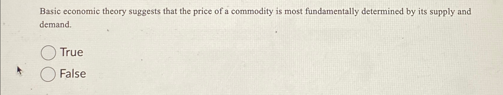 Solved Basic economic theory suggests that the price of a | Chegg.com