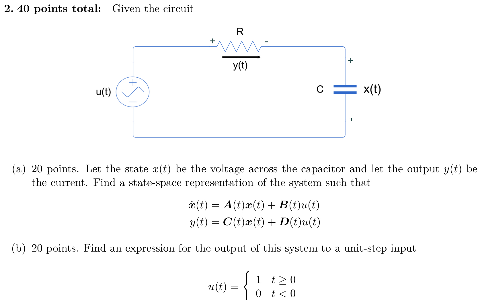 Solved 40 points total: Given the circuit(a) 20 points. | Chegg.com Solved 40 points total: Given the circuit(a) 20 points. | Chegg.com