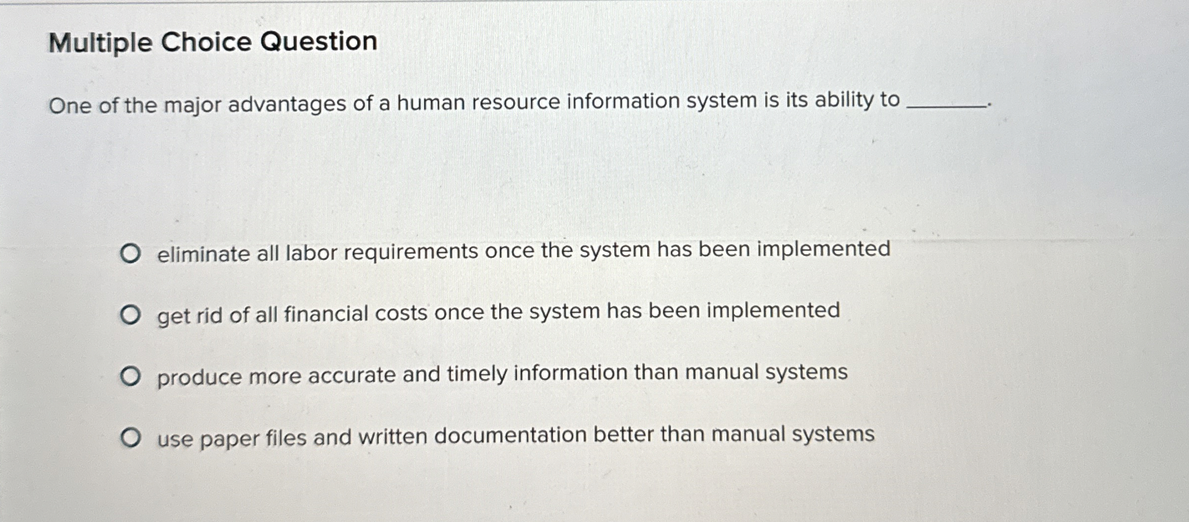Solved Multiple Choice QuestionOne of the major advantages | Chegg.com