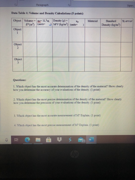 Solved Data Table 2: Mass Data and Calculations Table (3 | Chegg.com