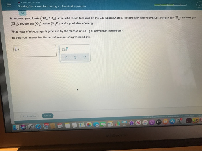 Solved O STOICHIOMETRY Solving for a reactant using a | Chegg.com