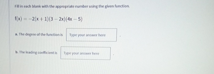 Solved Fill in each blank with the appropriate number using | Chegg.com