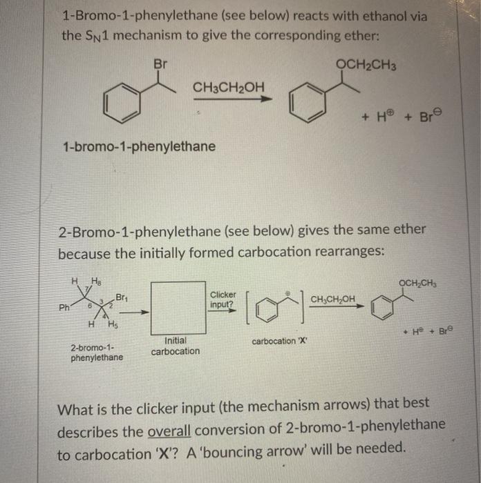 Solved 1-Bromo-1-phenylethane (see below) reacts with | Chegg.com