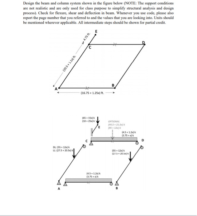 Design the beam and column system shown in the figure | Chegg.com