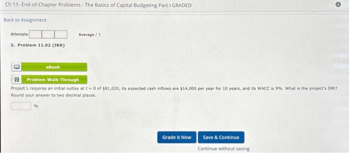Solved Back to Assignment Attempts Average /1 2. Problem | Chegg.com