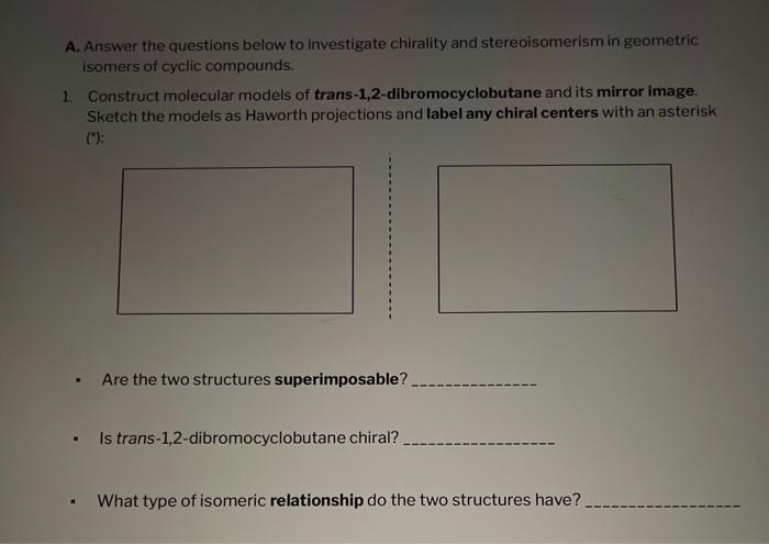 Solved 2. Construct molecular models of | Chegg.com