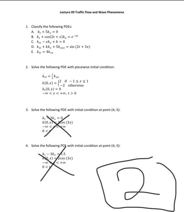 Solved Lecture 09 Traffic Flow and Wave Phenomena 1. | Chegg.com