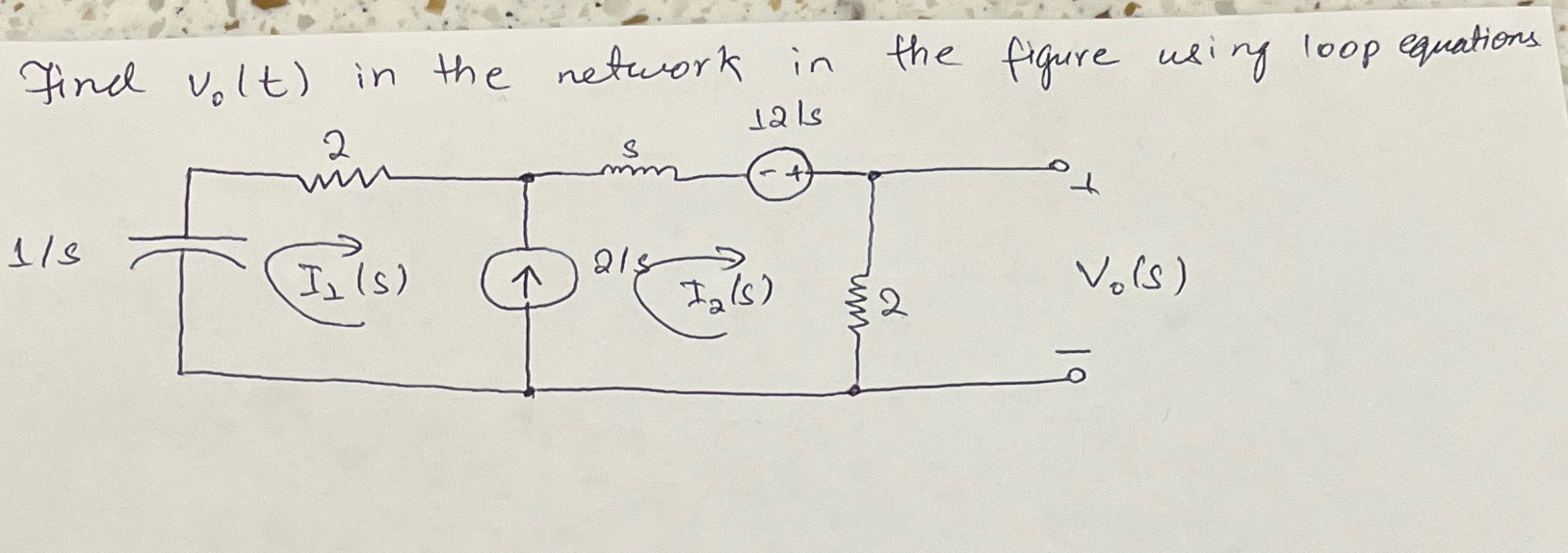 Solved Find v0(t) ﻿in the network in the figure using loop | Chegg.com