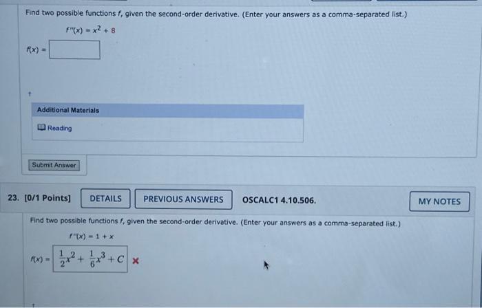 Solved 22. Find two possible functions f, given the | Chegg.com