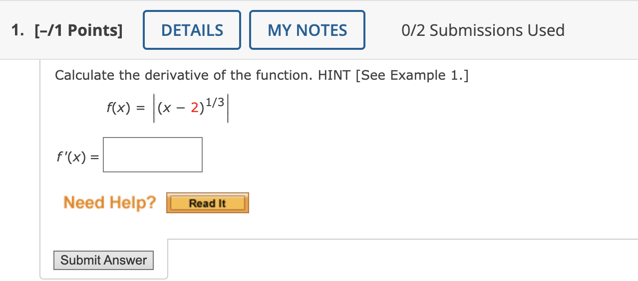 Solved Calculate the derivative of the function. HINT [See | Chegg.com