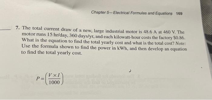 Solved 7. The total current draw of a new, large industrial | Chegg.com