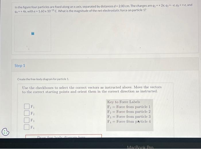 Solved In the figure four particles are fixed along an x | Chegg.com