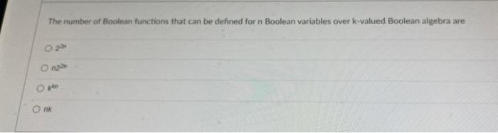 Solved The Number Of Boolean Functions That Can Be Defined 9277