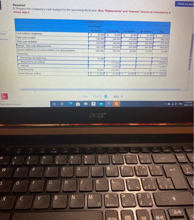 Solved Check My W 1 1 Garden Depot Is A Retailer That Is Chegg