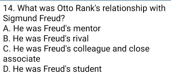 Solved What was Otto Rank's relationship with Sigmund | Chegg.com