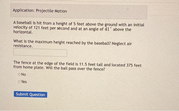 Solved A baseball is hit from a height of 5 feet above the | Chegg.com