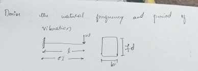 Solved Derive the natural frequercy and period of vibration | Chegg.com