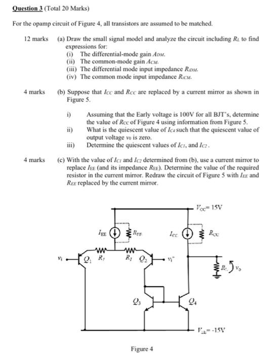 Solved 12 marks (a) Draw the small signal model and analyze | Chegg.com