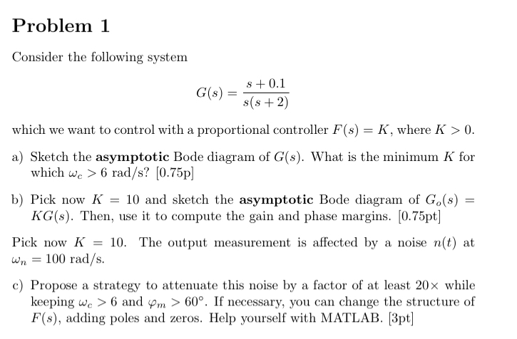 Solved Problem 1Consider the following | Chegg.com