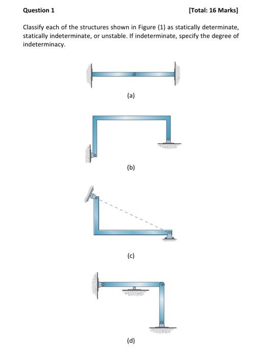 Solved Question 1 [Total: 16 Marks] Classify each of the | Chegg.com