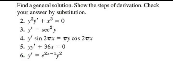 Solved Find a general solution. Show the steps of | Chegg.com