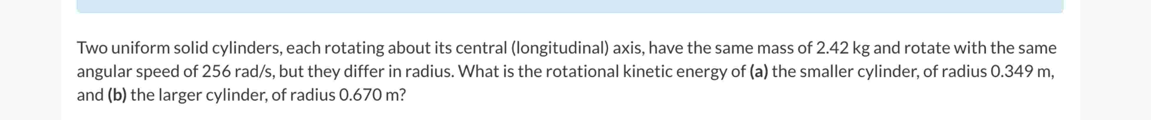 Solved Two uniform solid cylinders, each rotating about its | Chegg.com