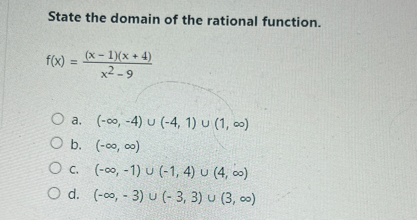 Solved State the domain of the rational | Chegg.com