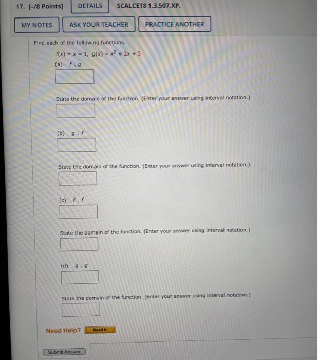 Solved Find each of the following functions. | Chegg.com
