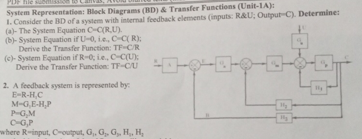 Problem 1)System Representation: Block Diagrams (BD) | Chegg.com