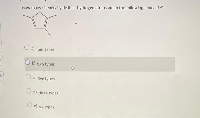 Solved How many chemically distinct hydrogen atoms are in | Chegg.com