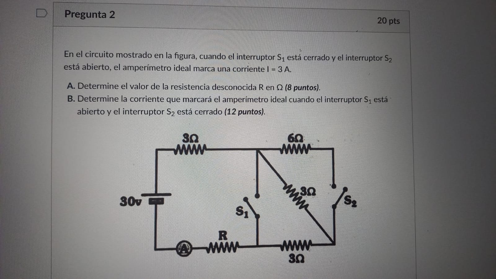 Solved Pregunta 220 ﻿ptsEn el circuito mostrado en la | Chegg.com