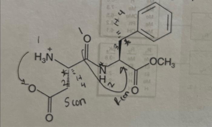 Solved 4.) Artificial sweetener, Aspartame, is shown below. | Chegg.com