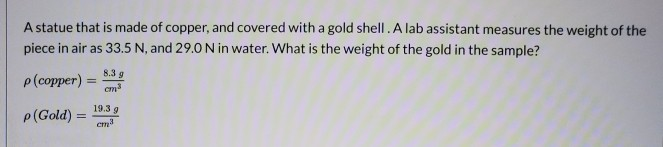 Solved A statue that is made of copper, and covered with a | Chegg.com