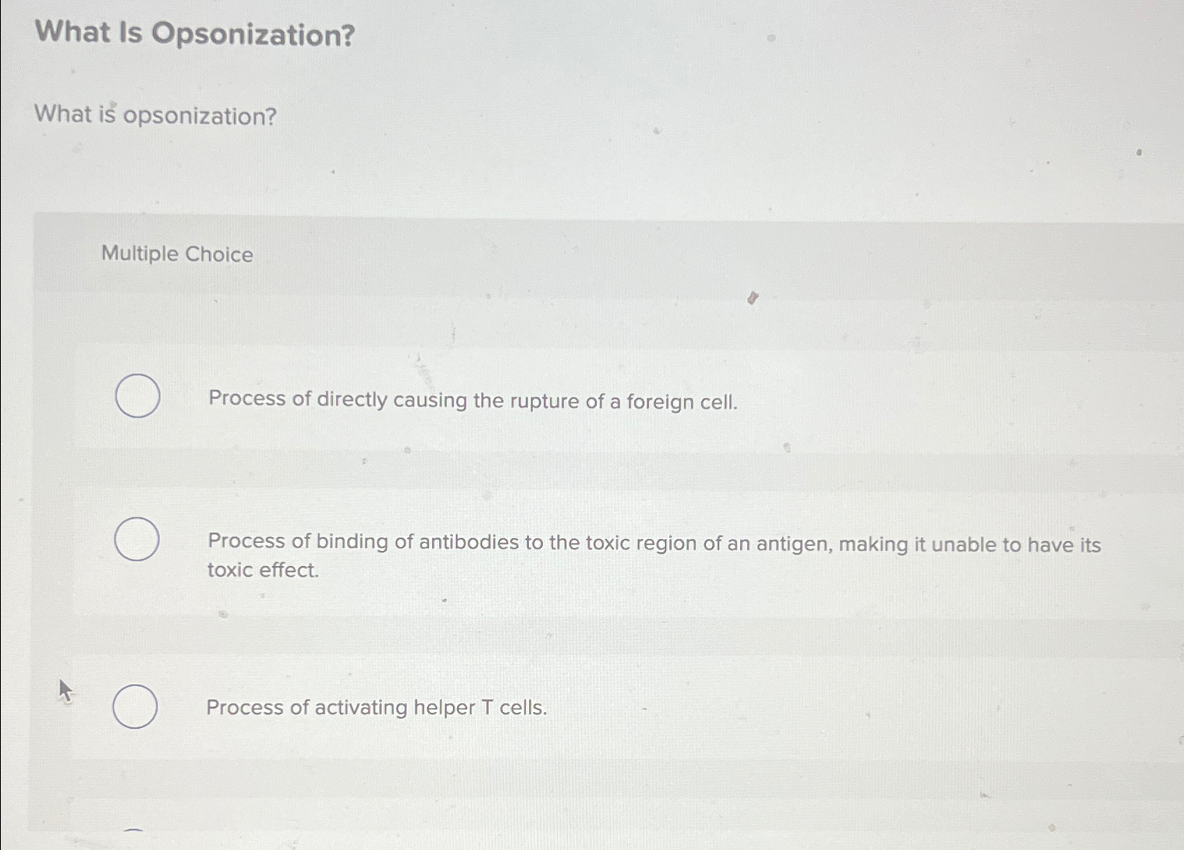 Solved What Is Opsonization?What is opsonization?Multiple | Chegg.com