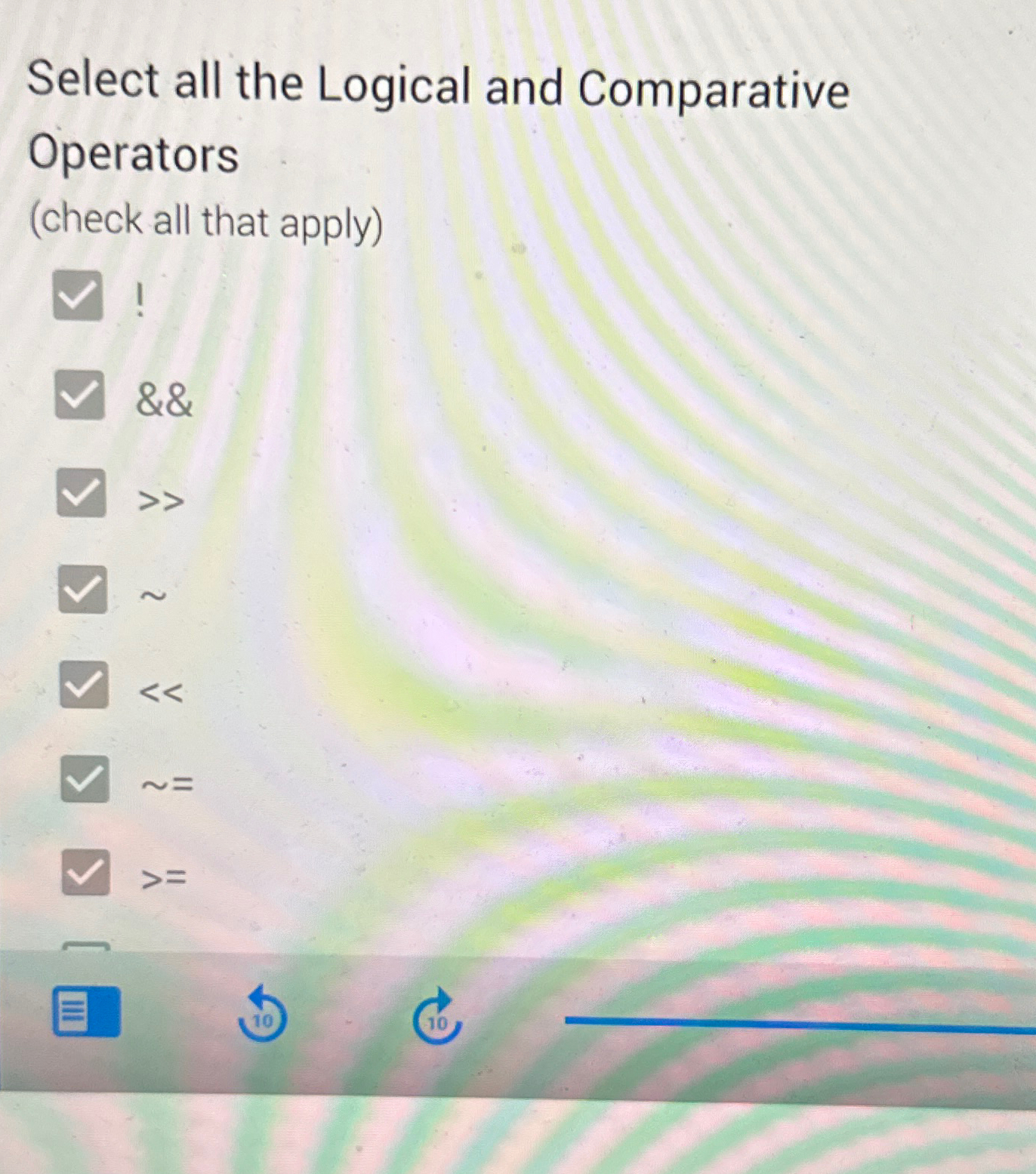 Solved Select all the Logical and Comparative | Chegg.com