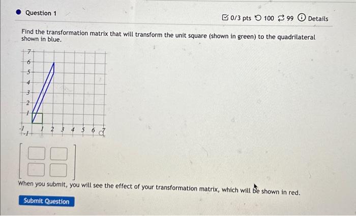 Solved Find the transformation matrix that will transform | Chegg.com