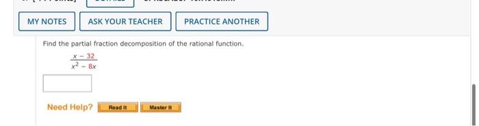 Solved Find The Partial Fraction Decomposition Of The 0952