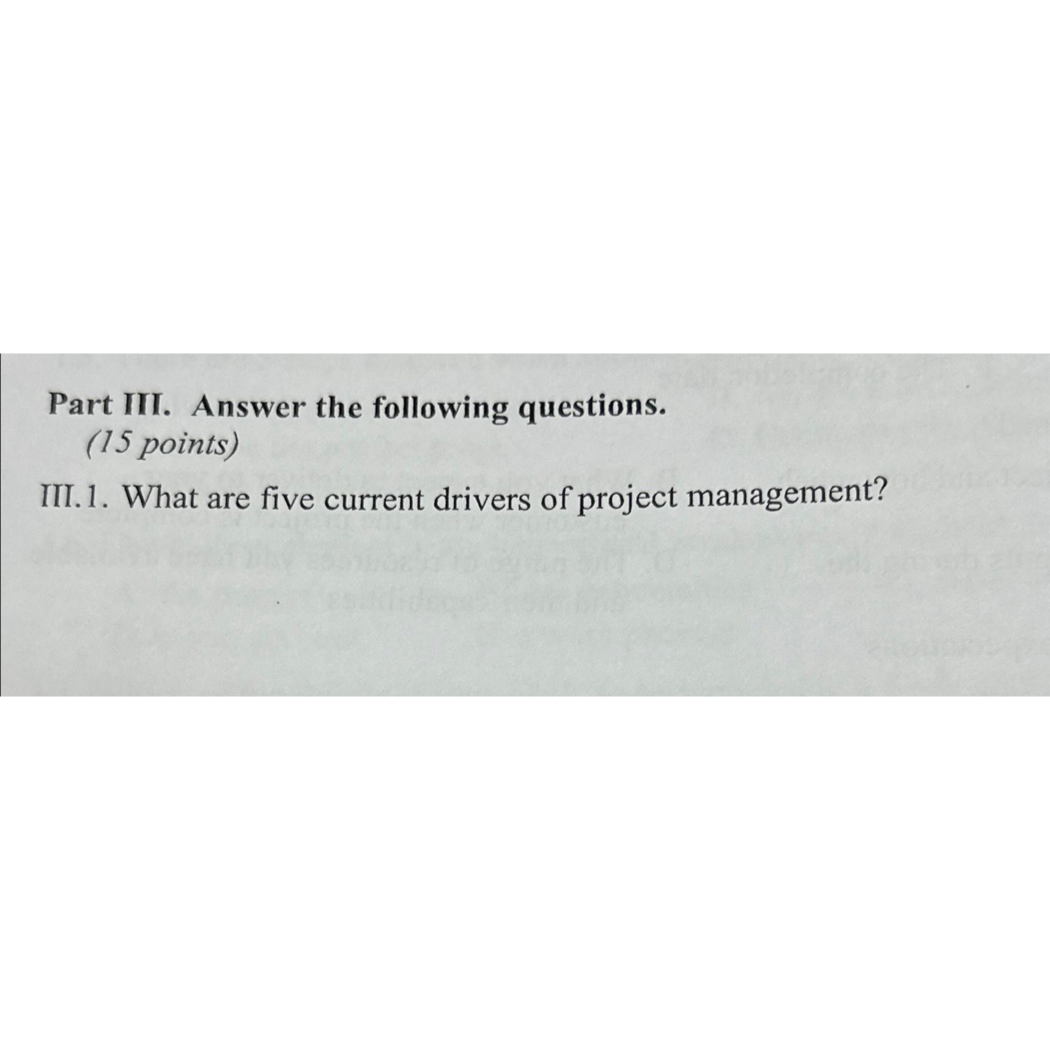 Solved Part III. Answer the following questions.(15 | Chegg.com Solved Part III. Answer the following questions.(15 | Chegg.com