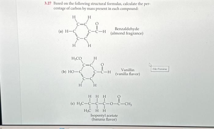 Solved 3.27 Based on the following structural formulas, | Chegg.com