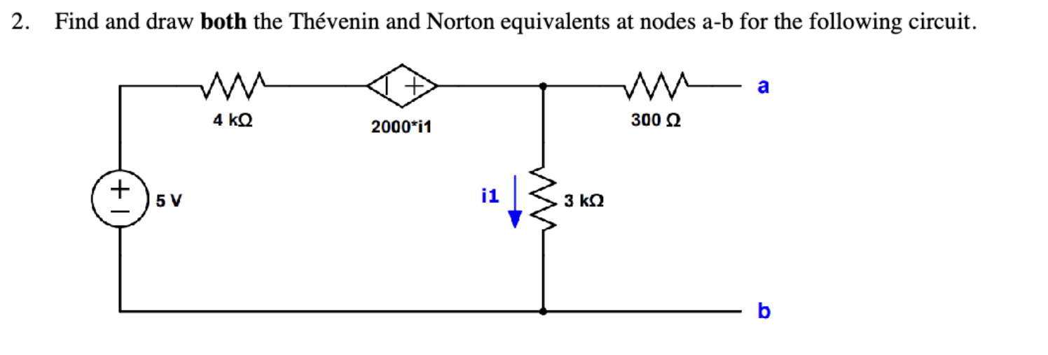 Solved Find and draw both the Thévenin and Norton | Chegg.com