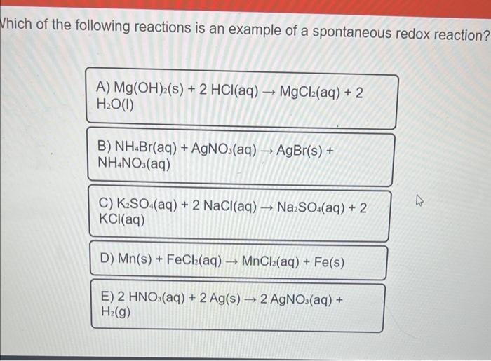 Solved /hich of the following reactions is an example of a | Chegg.com Solved /hich of the following reactions is an example of a | Chegg.com