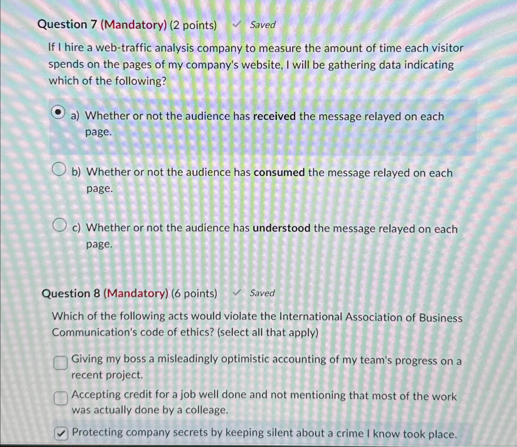 Solved Question 7 (Mandatory) (2 ﻿points) ﻿SavedIf I hire a | Chegg.com