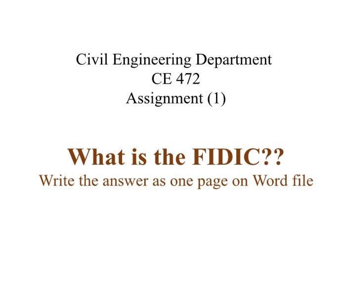 Solved what is the fidic and what The most important things | Chegg.com
