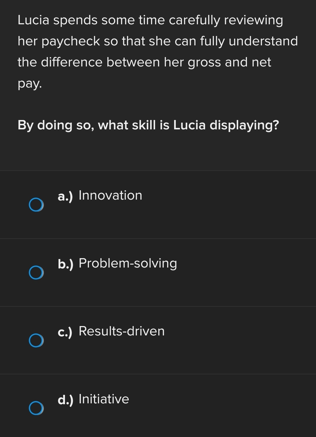 Solved Lucia spends some time carefully reviewing her | Chegg.com