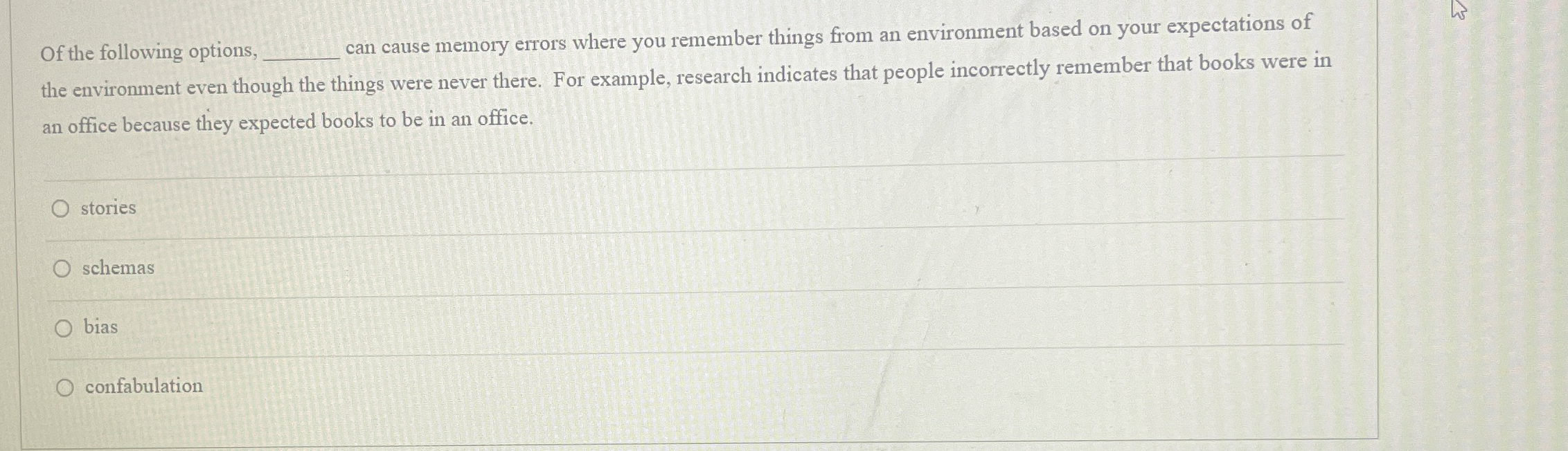 Solved Of the following options, ﻿can cause memory errors | Chegg.com
