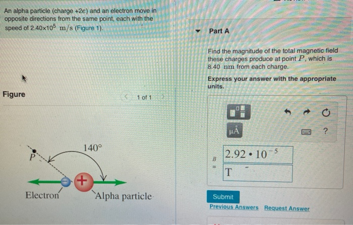 Solved An alpha particle (charge +2e) and an electron move | Chegg.com